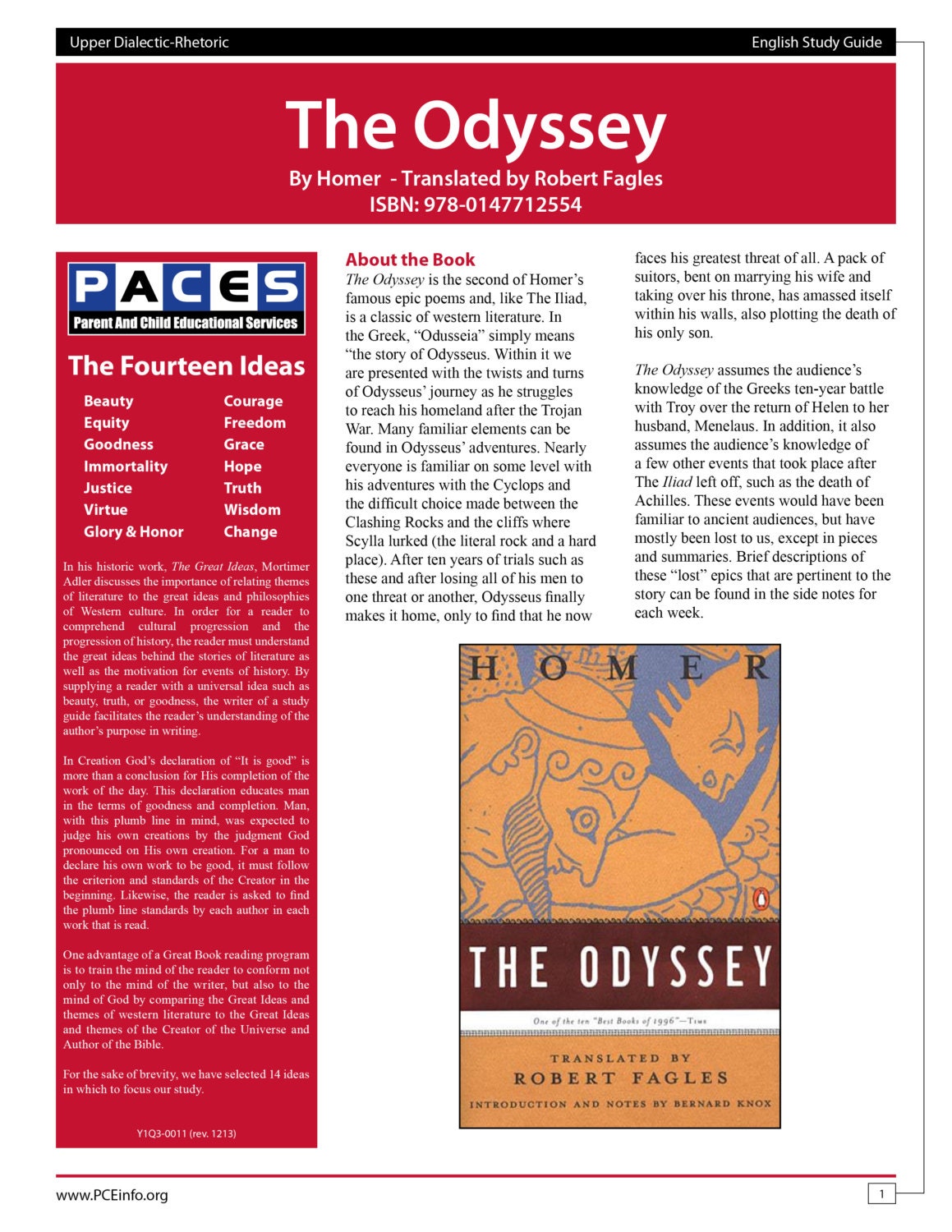 The Odyssey Robert Fagles Study Guide with by PACESpublishing