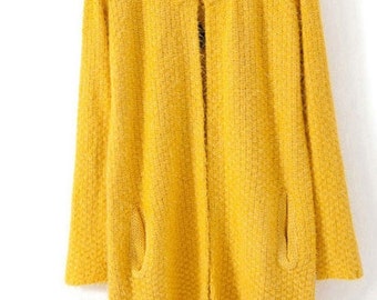 Yellow cardigan | Etsy