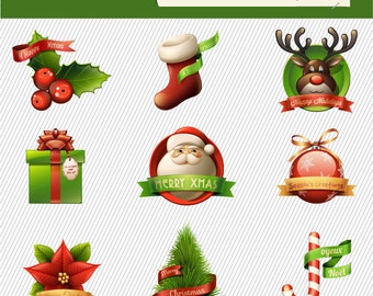 Christmas Stocking Clip Art Digital Clip Art Instant