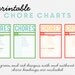 Printable Chore Charts Editable PDF