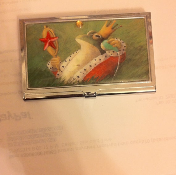 Retro Royal Frog Business Card Holder Credit Card Case
