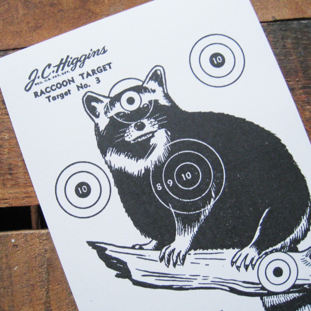 Reproduction of a Vintage Raccoon Shooting Target by bostonbaglady