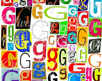 MultiColor Single Letter g-G, Printable Digital Single Letter Series ...