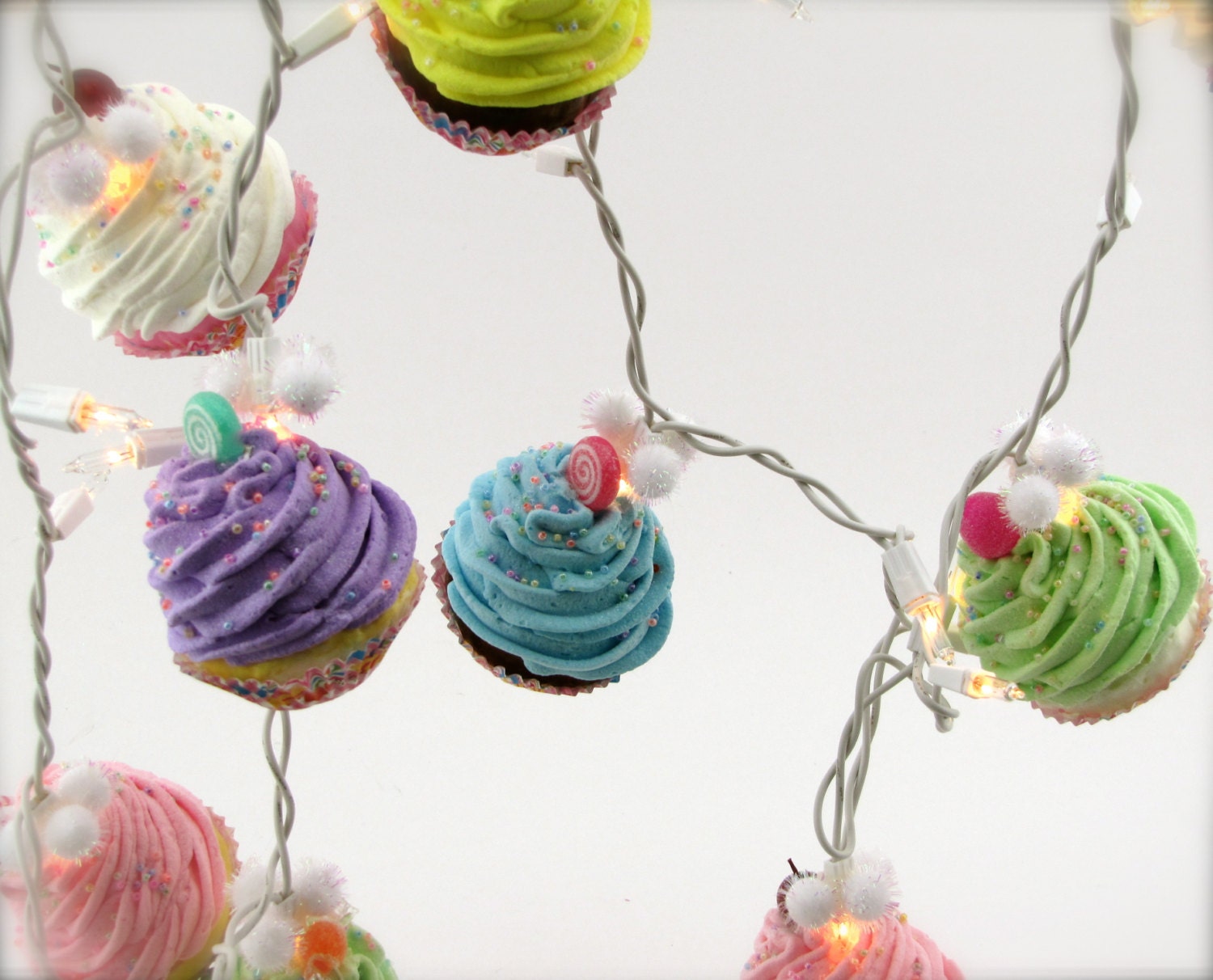 Candy Land Cupcake Lights String of Lights 10 Mini Cupcakes