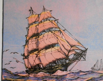 Popular items for clipper ship print on Etsy