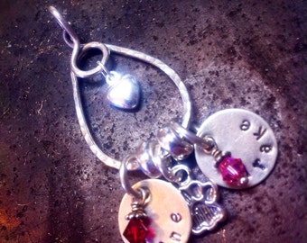 Unique Sterling Silver Charm Holder Pendant Thick Organic