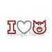 Machine Embroidery Design Applique I Heart Hog INSTANT