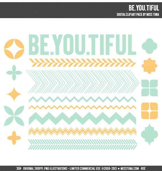 BE.YOU.TIFUL Digital Clipart Clip Art Illustrations instant