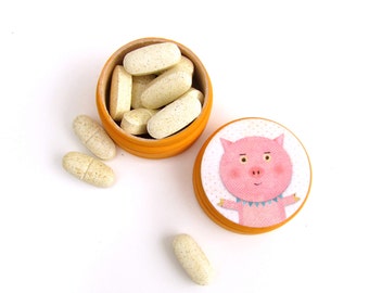 Pig Pill Box - Orange Pig Pharmacy Box - Pig Tooth Fairy Box - Teacher ...