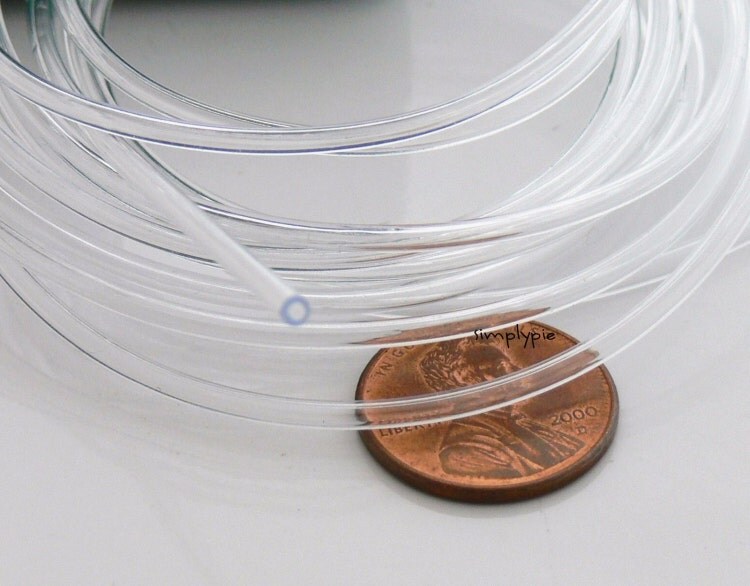 2mm Clear Hollow Rubber Tubing 5-Feet by simplypie on Etsy