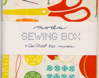 SEWING BOX Charm Pack by Gina Martin for Moda Fabrics 10010PP 42 5 ...