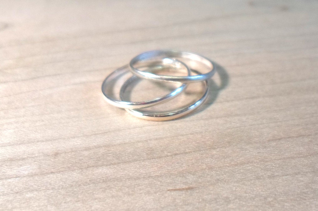 Silver Stacking Rings Silver rings sterling rings by AWildViolet