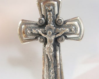 Vintage Russian Cross Sterling Silver 925 Pendant