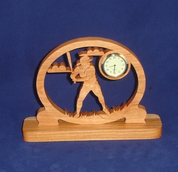 BaseBall Desk Clock Handcrafted From Cherry Wood by KevsKrafts