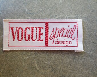 Vintage Vogue Label, Vogue Special Design Label, Vogue Sew In Label ...