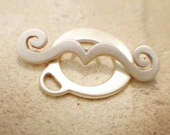 Sterling Silver Clasp Toggle Big Oval Jewelry Closure 925