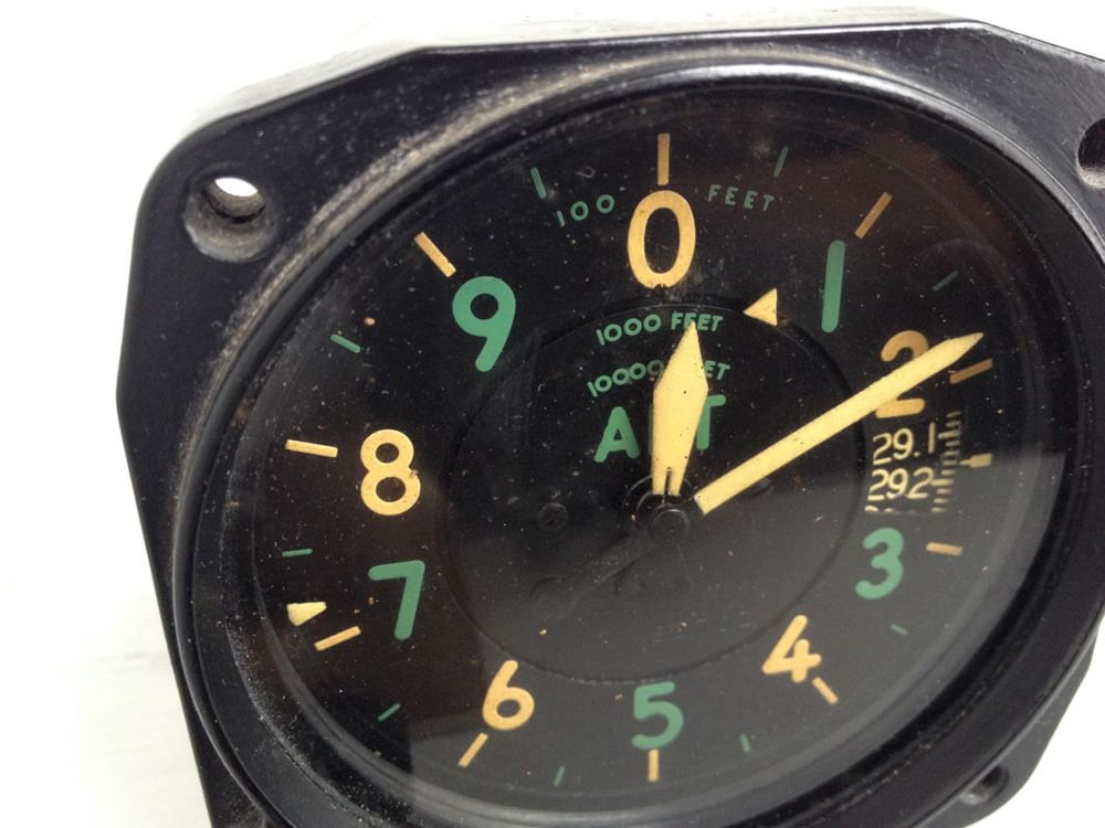 C. G. Conn C-12 sensitive altimeter flight instrument vintage