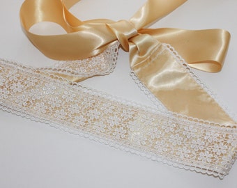 Popular items for gold ribbon sash on Etsy