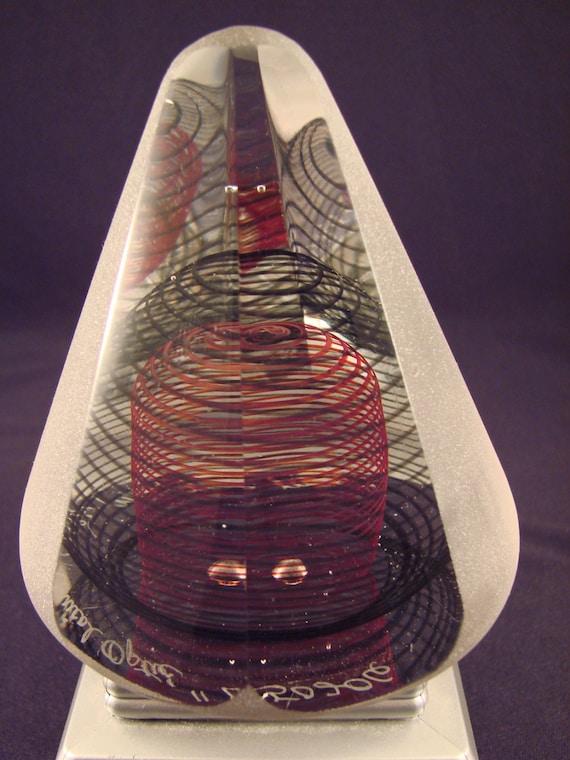 Gorgeous Signed Numbered Daniel Edler Art Glass Conical