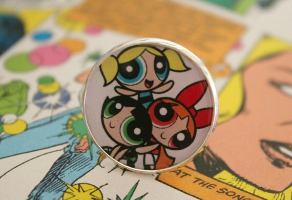 Powerpuff Girls Ring by nerdburgerjewellery on Etsy