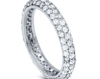 Gray Diamond 1.50CT Organic Diamond Eternity Wedding by Pompeii3