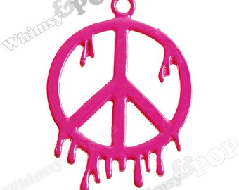Hot pink peace sign | Etsy