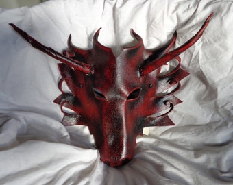 Popular items for leather dragon mask on Etsy