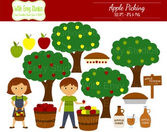 SALE 50% OFF Apple Digital Clipart - Apple Picking Digital Clipart ...