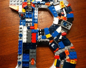 Custom wall letter G toy bricks alphabet by MosaicTreasureBox