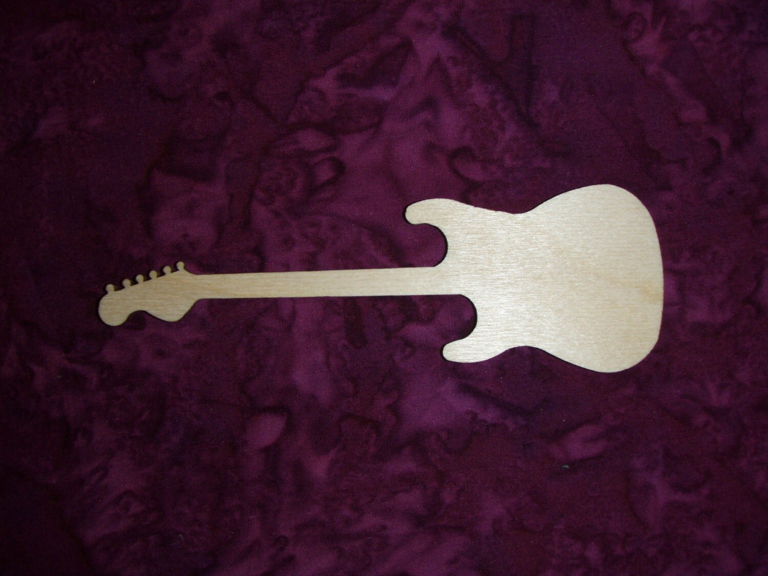Guitar Shape Wooden Cut Out Unfinished Wood Musical Instrument