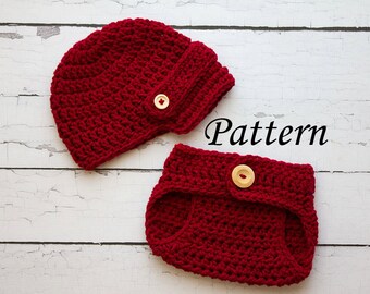 Crochet PATTERN Puppy dog hat and diaper cover by Stephyscrochet
