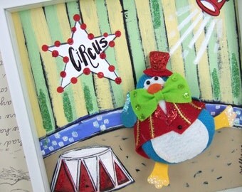Circus PENGUIN ringmaster shadowbox