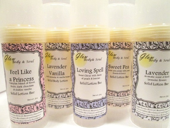 Solid Lotion Body Bar Your Choice of Fragrance by GlowBodyandSoul