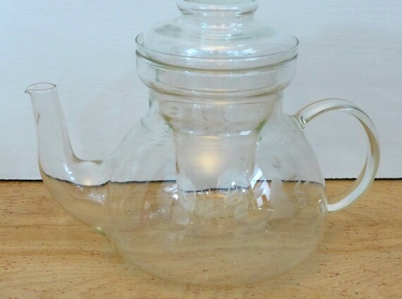 Princess House Glass Teapot w/ Infuser and Lid Heritage