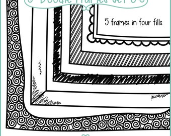 Doodle border | Etsy