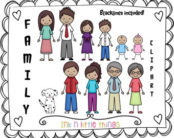 Articles uniques correspondant à stick family clipart | Etsy