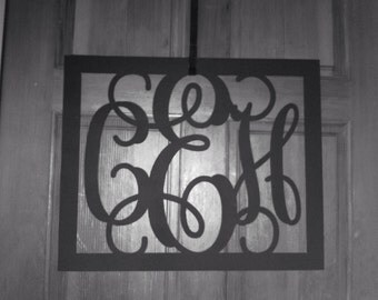 Monogrammed metal wreath,monogrammed letters, metal monograms, monogram ...