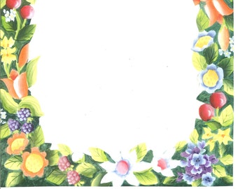 Floral border print | Etsy