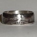 Coin Ring made from US silver half dollar 1941-1945 sizes