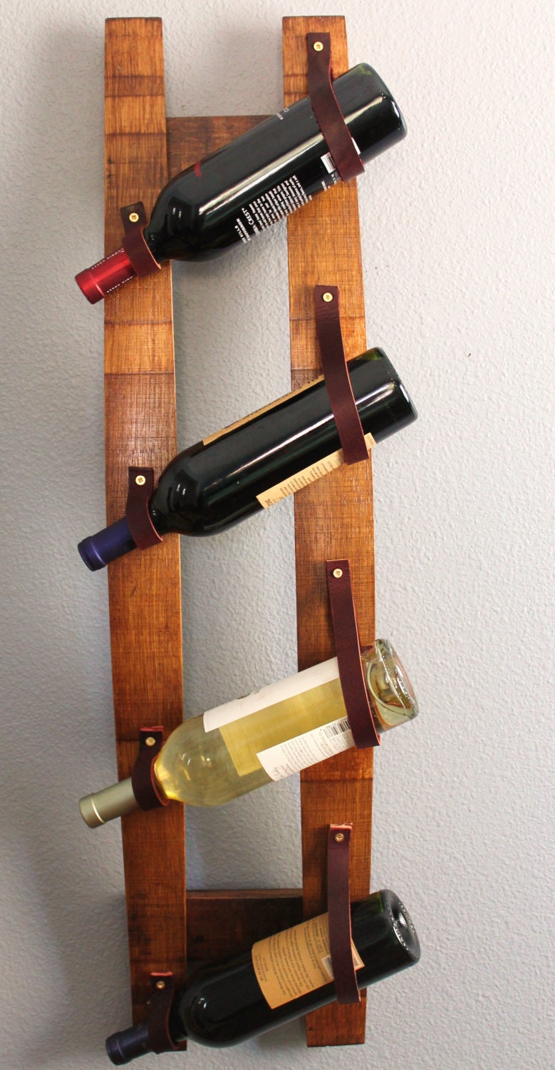 Oak Wine Stave Hanging Wine Rack by CrushBarrelCreations on Etsy