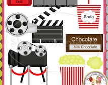 Popular items for movie night clip art on Etsy