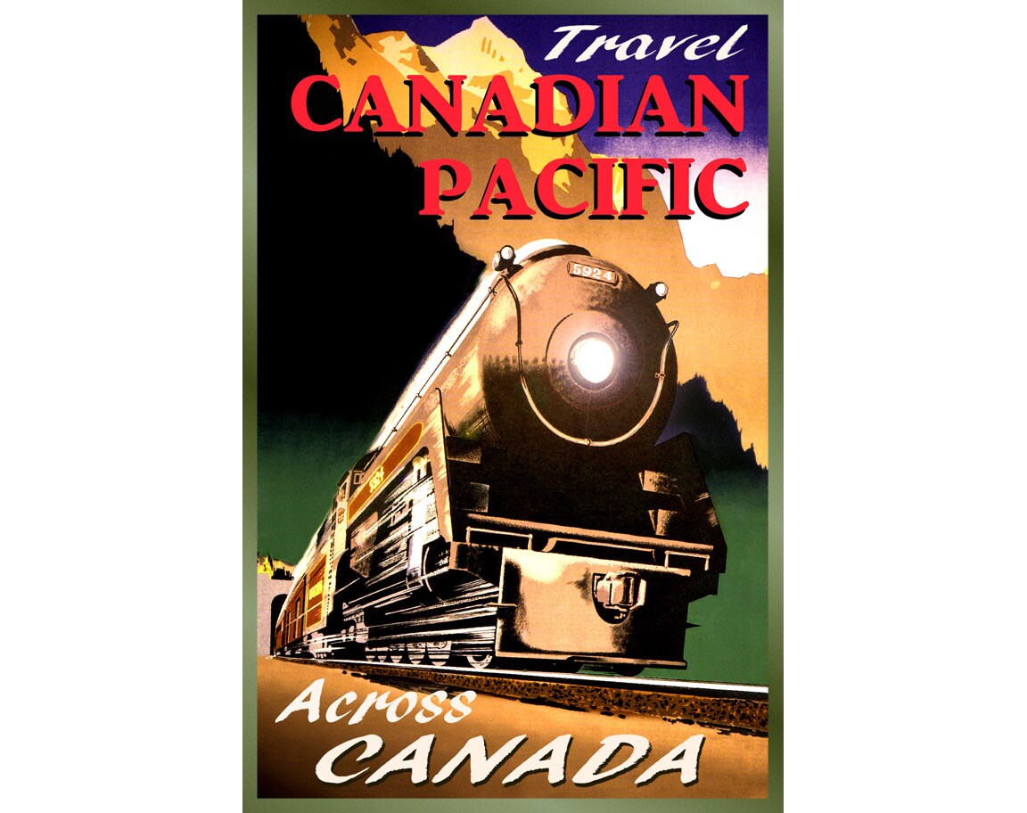 CANADIAN PACIFIC Railway New Retro Train Travel Poster