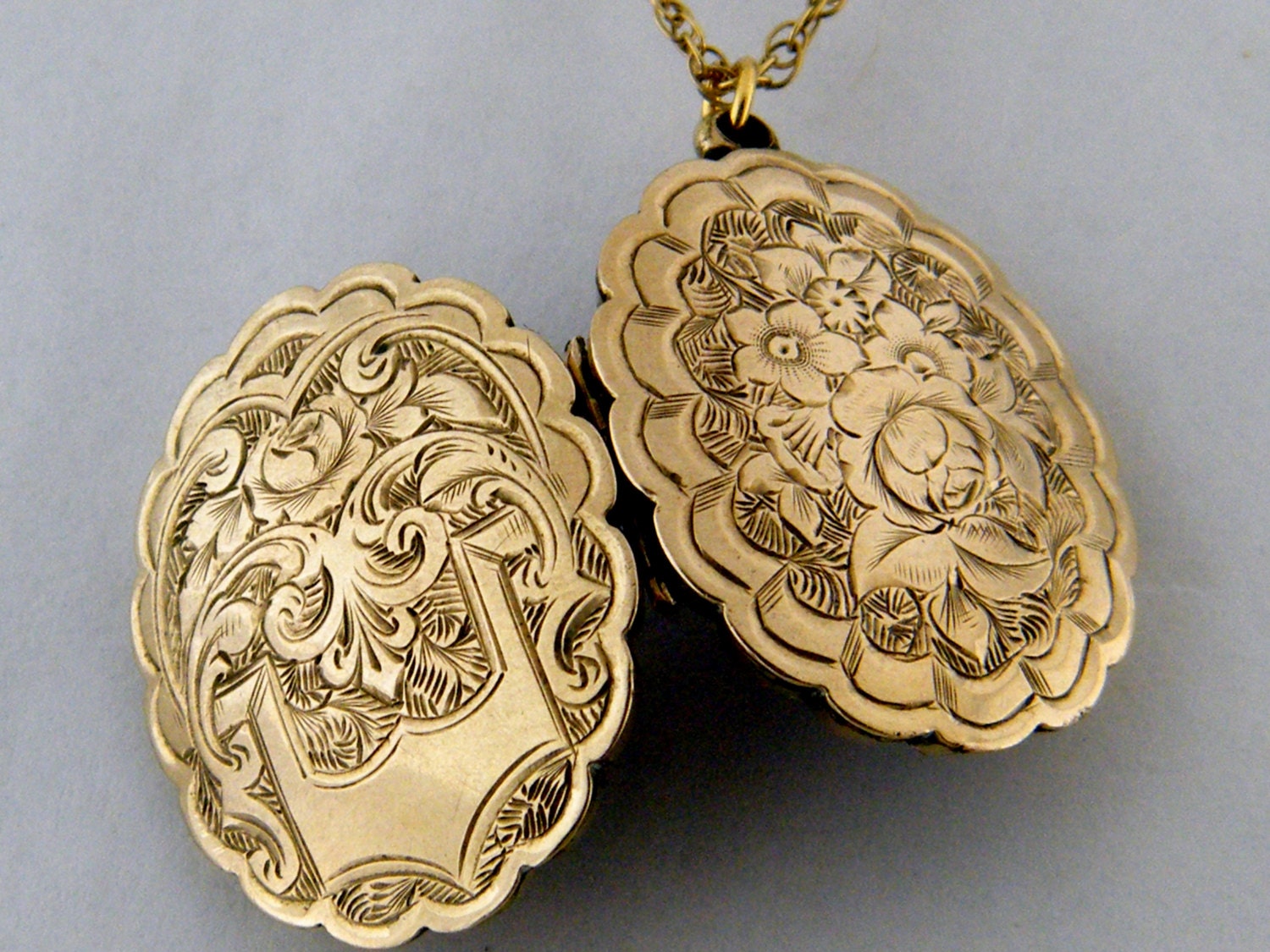 Reserved for Ethan c1880 9K LOVE Antique Gold Locket Victorian