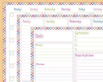 Planning Printables Rainbow Daily Planner Weekly Planner
