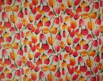 Tulip print fabric | Etsy