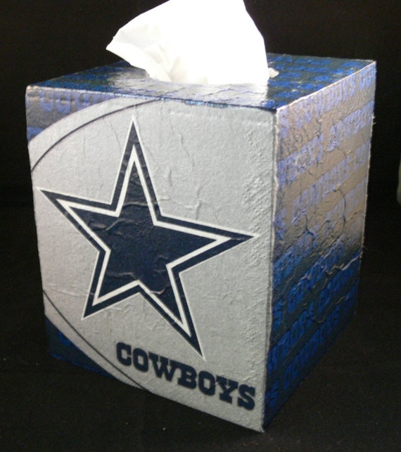 Dallas Cowboys NFL Tissue Box Cover Decoupage Upcycled