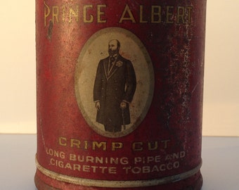 1930's Prince Albert Dome Type Tobacco Tin with Dampen Insert