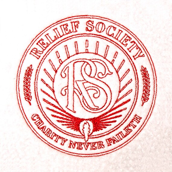 Redwork Embroidery Design Relief Society Seal digital