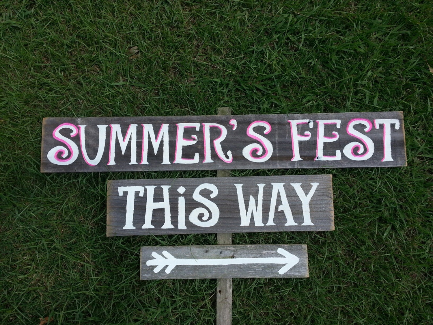 Fun Colorful Party Signs. This Way Arrow Sign Rustic Wood