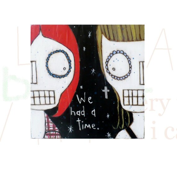 Items similar to Custom skeleton BFF best friend painting, friendship ...
